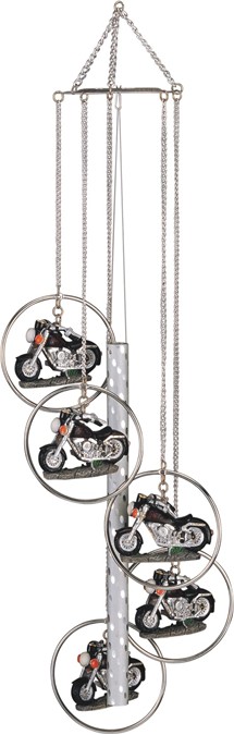 5-Ring Polyresin Motorcycle Windchime | GSC Imports