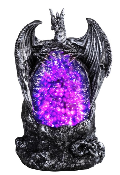 5" Silver Dragon LED Crystal Stone | GSC Imports